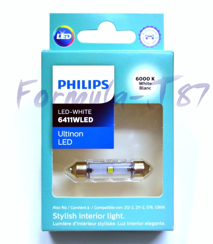 Philips Ultinon LED Light 6411 White 6000K One Bulb Interior Dome ...