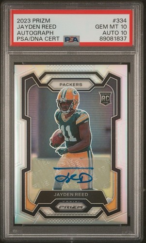 2023 Silver Prizm #334 Jayden Reed Auto - Dual Graded - PSA 10 GEM MT ...