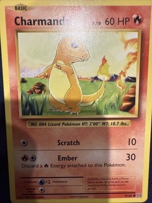 POKEMON CARD - CHARMANDER - 60 HP - 9/108 - 2016 - MINT CONDITION | eBay
