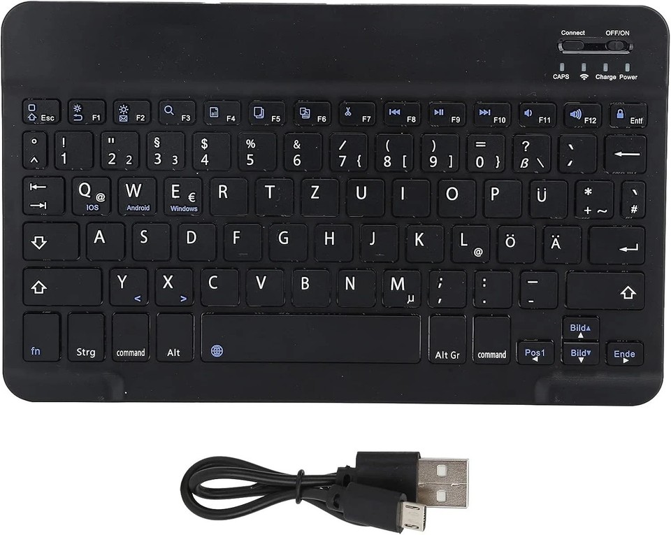 German Keyboard 10Inch Keyboard German Layout USB Computer Keyboard for ...