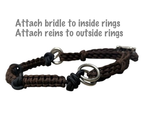 side pull hackamore attachment black with nose knots...mini to draft | eBay