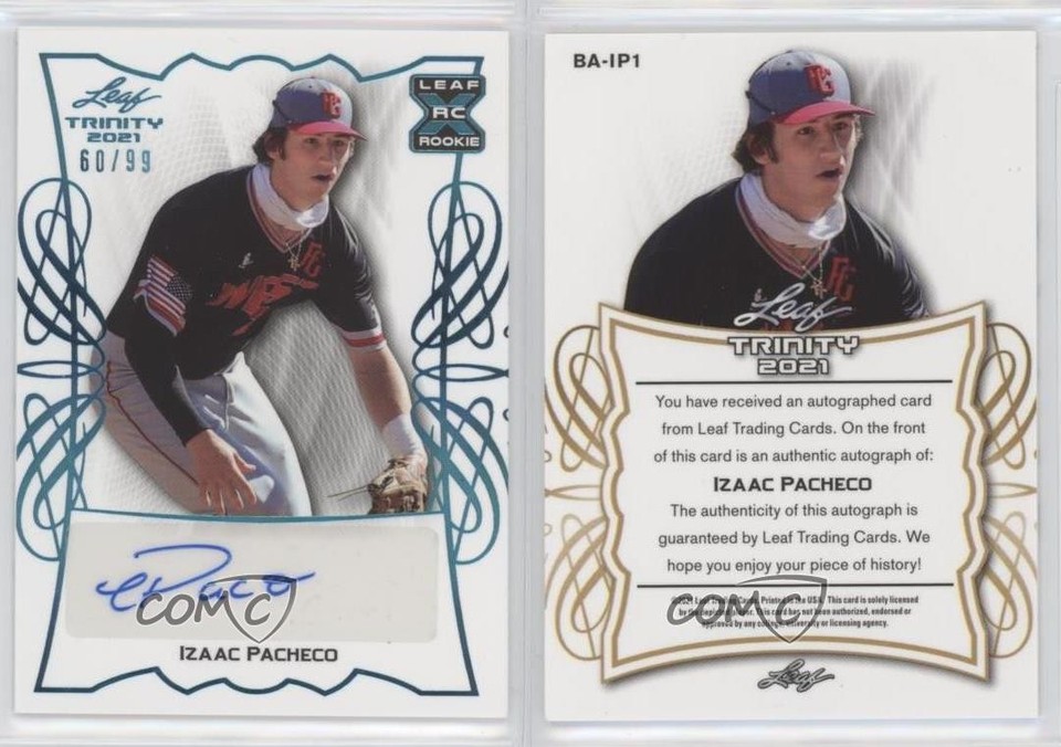 2021 Leaf Trinity Platinum 60/99 Izaac Pacheco #BA-IP1 Auto 0hw6 | eBay UK