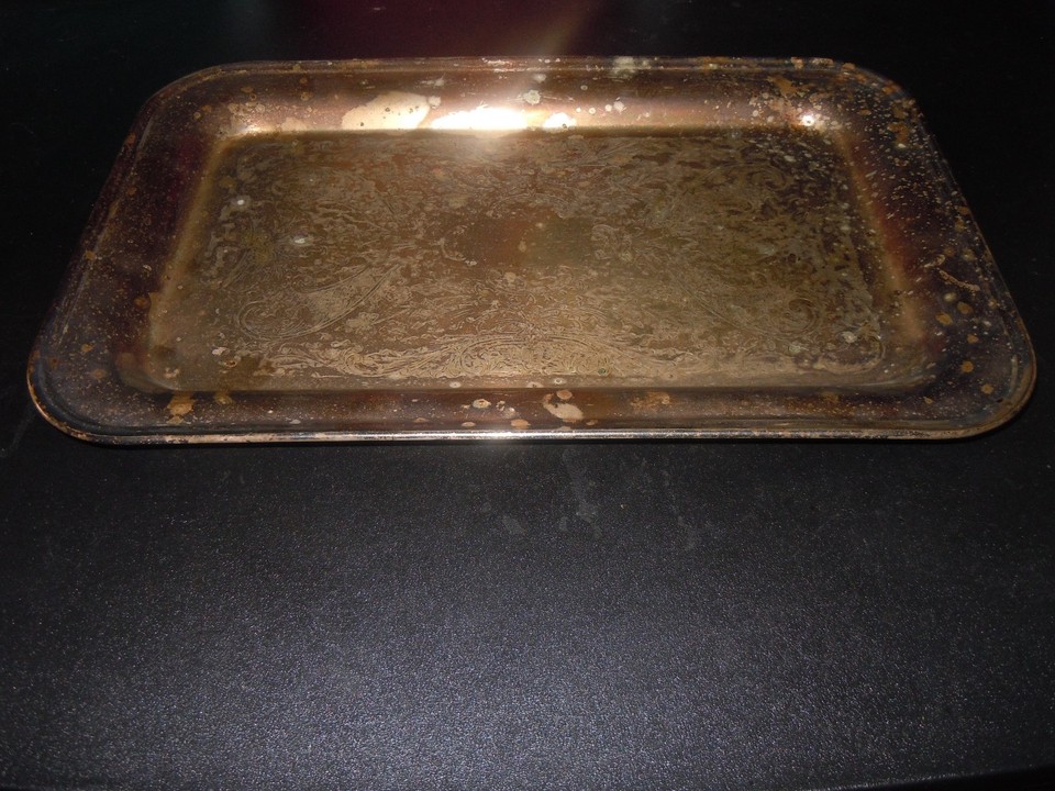 KS Inc. Keystoneware Silverplated Etched Scroll Tray 14" x 9" | eBay