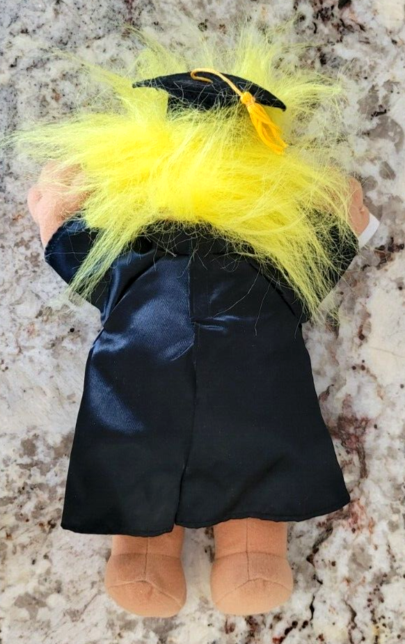 Vintage Russ 10" Troll Doll Graduation Cap Gown & Diploma Yellow Hair ...