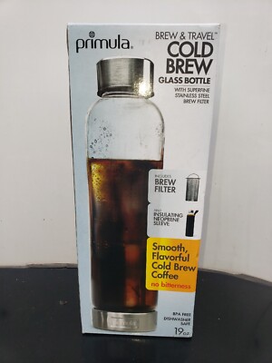 Primula Cold Brew Maker and Travel Glass Bottle Infuser 19oz Stainless ...