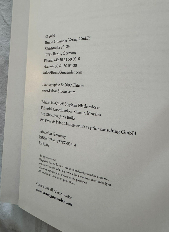 Ultimate Falcon 2009 Bruno Gmunder Male Photography Gay Interest Book ...