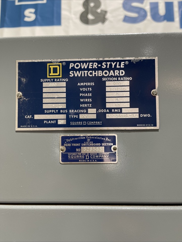 800 Amp Meter Main Square D Panel 3P 4W 277/480v W Main Breaker | eBay