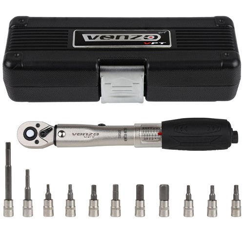 Venzo Bicycle Bike Torque Wrench Allen Key Tool Socket Set Kit 2-24NM ...