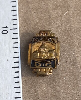 VINTAGE WASHINGTON DC CAPITAL BUILDING LAPEL PIN BACK BUTTON SENATOR ...