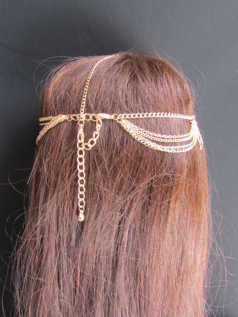 NEW WOMEN GOLD METAL HEAD CHAIN FASHION JEWELRY BIG SILVER CROSS ...