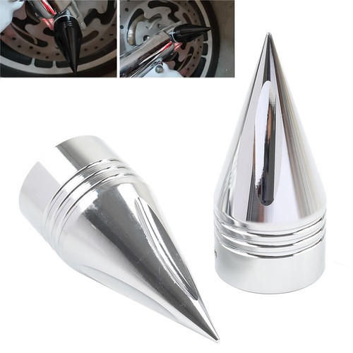 2x Spike Front Axle Cap Nut Cover For Harley Touring Dyna Sportster ...