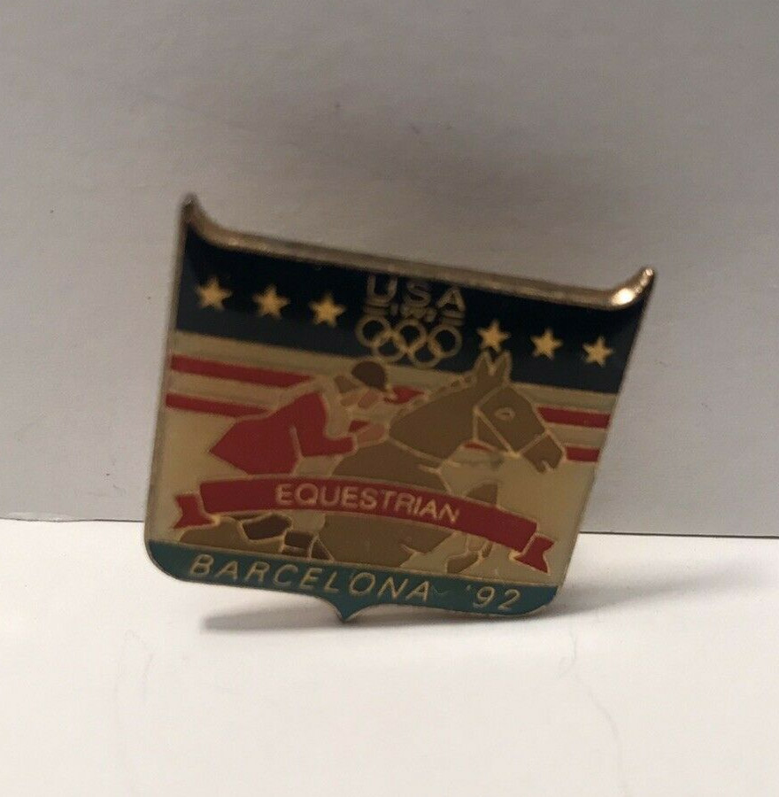 Barcelona Spain Olympic Pin Vintage 1992 USA Equestrian Olympics Lapel ...