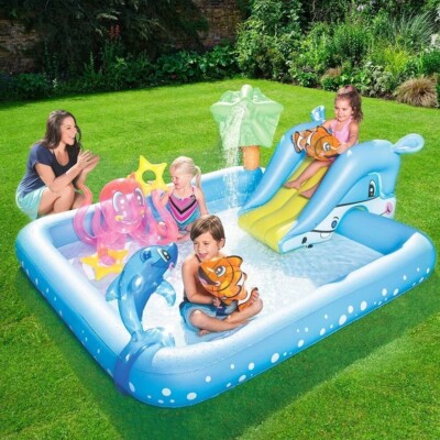 Bestway Kinderpool mit Rutsche Planschbecken Waterplay Aufblasbar ...