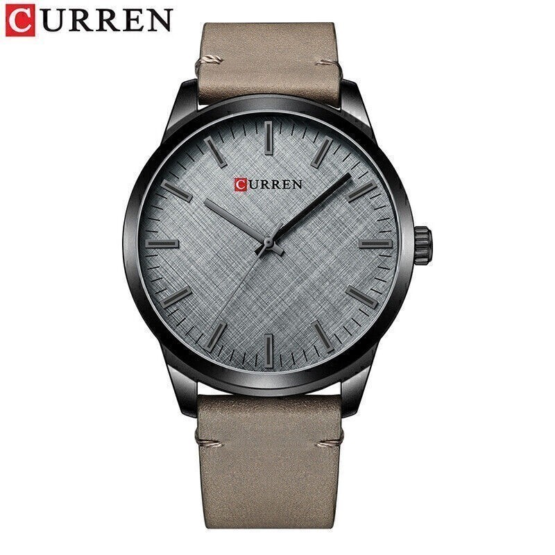 Men's Fashion Waterproof Quartz Watch Leather Strap Business Dress ...