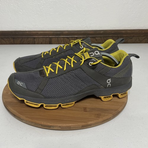 On Cloud Cloudster Mens 13 Swiss Engineering Sneaker Charcoal Gray Yellow | eBay