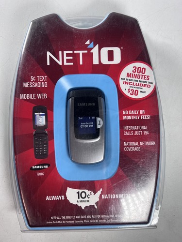 New Samsung SGH-T201G Silver and Black Net10 Cellular Flip Phone ...