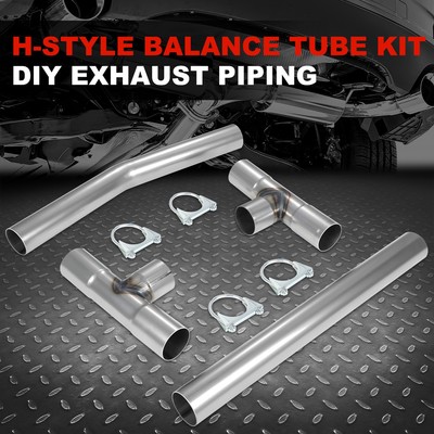 2.5" OD Universal Dual Exhaust H-Pipe Balance Tube Tubing Mild Steel ...