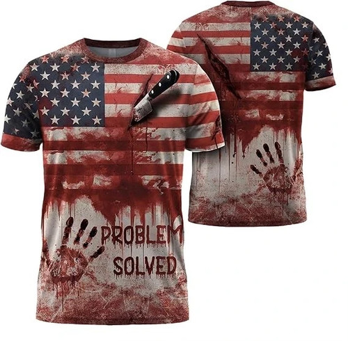 Problem Solved Horror Shirt – Spooky Bloody Halloween All Over Print T ...