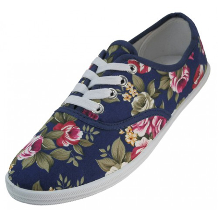 Womens Classic Plimsoll Sneaker Lace Up Fashion Canvas Shoes, Colors ...