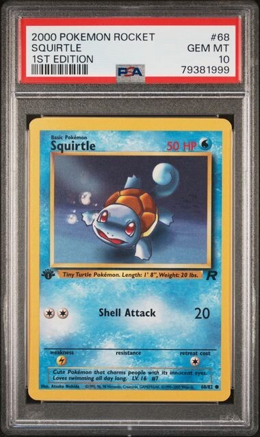 2000 Pokemon Rocket Squirtle 1st Edition 68/82 PSA Gen Mint 10 | eBay