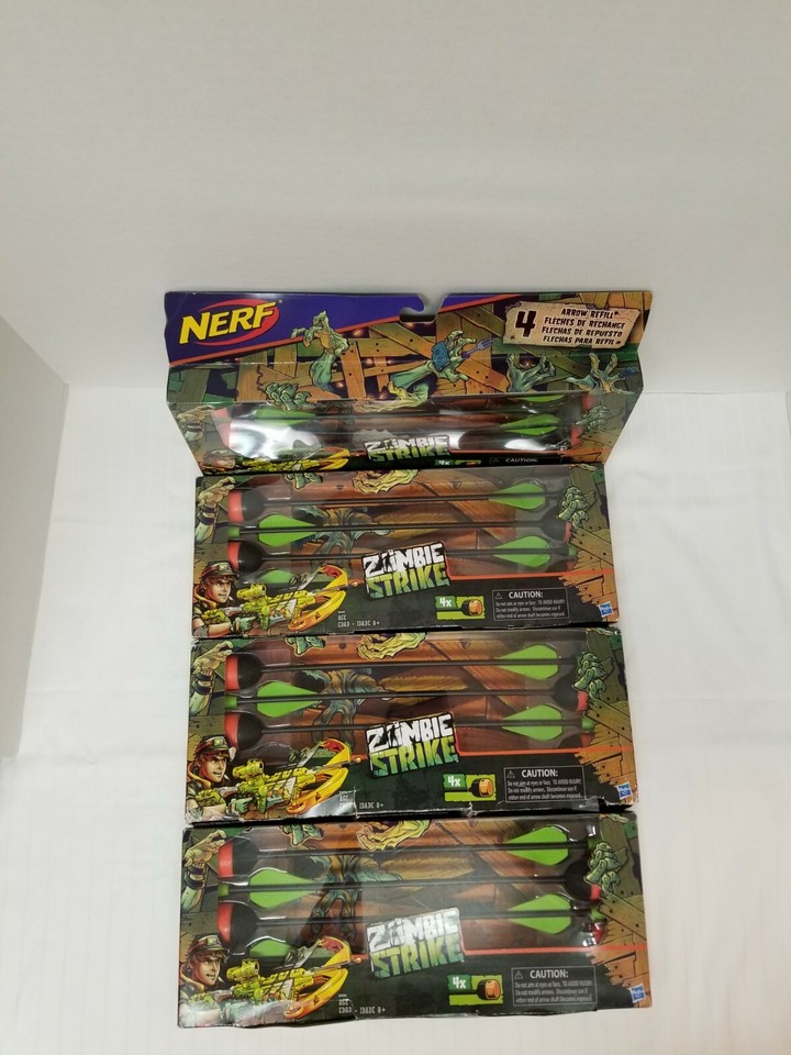 4x Nerf Zombie Strike Wrathbolt Arrow Refill-4 count per box-16 Arrows ...
