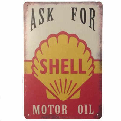 Ask for Shell Motor Oil Tin Sign Bar Shed Garage Man Cave Metal 30cm x ...