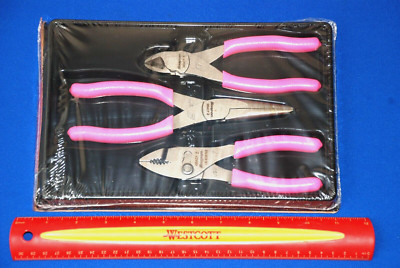 Snap-On NEW Ships FREE 3 Piece Pink Plier, Cutter & Needle Nose Set ...