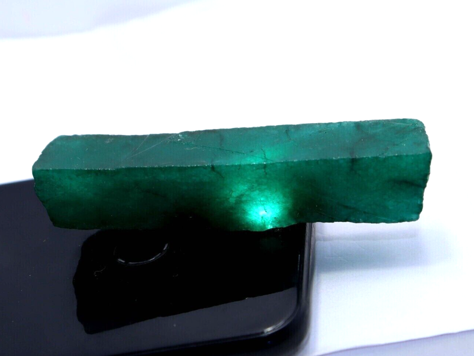 CERTIFIED Natural Emerald Earth Mined Green Rough 224Ct Loose Gemstone ...