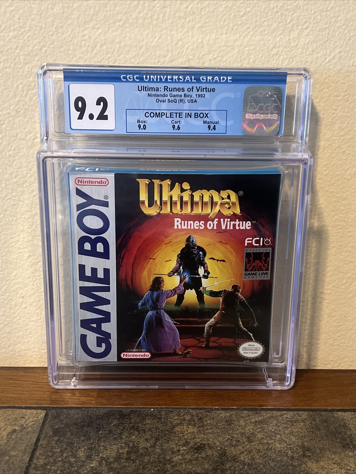 Ultima Runes of Virtue (Nintendo Game Boy, 1992) CGC 9.2 RARE! | eBay
