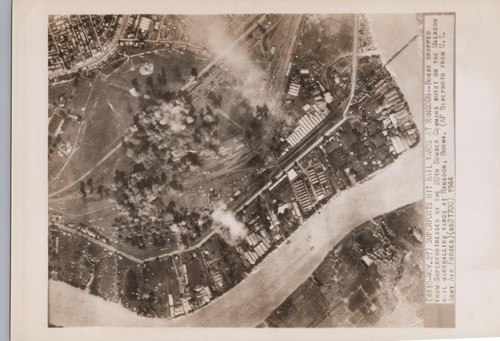 WW2 1944 Superforts Hit Rangoon Rail Yards Burma B-29 Bombing Press ...