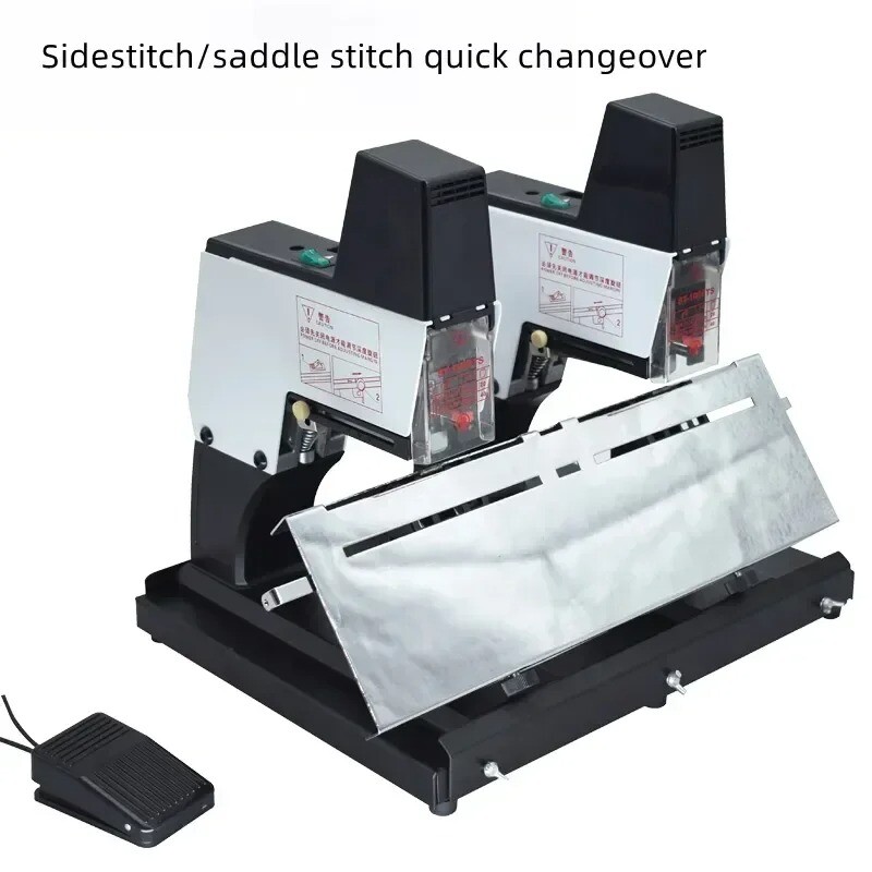ST105G Electric Stapler Double Head Flat Stitching Saddle Stitcher A3 ...