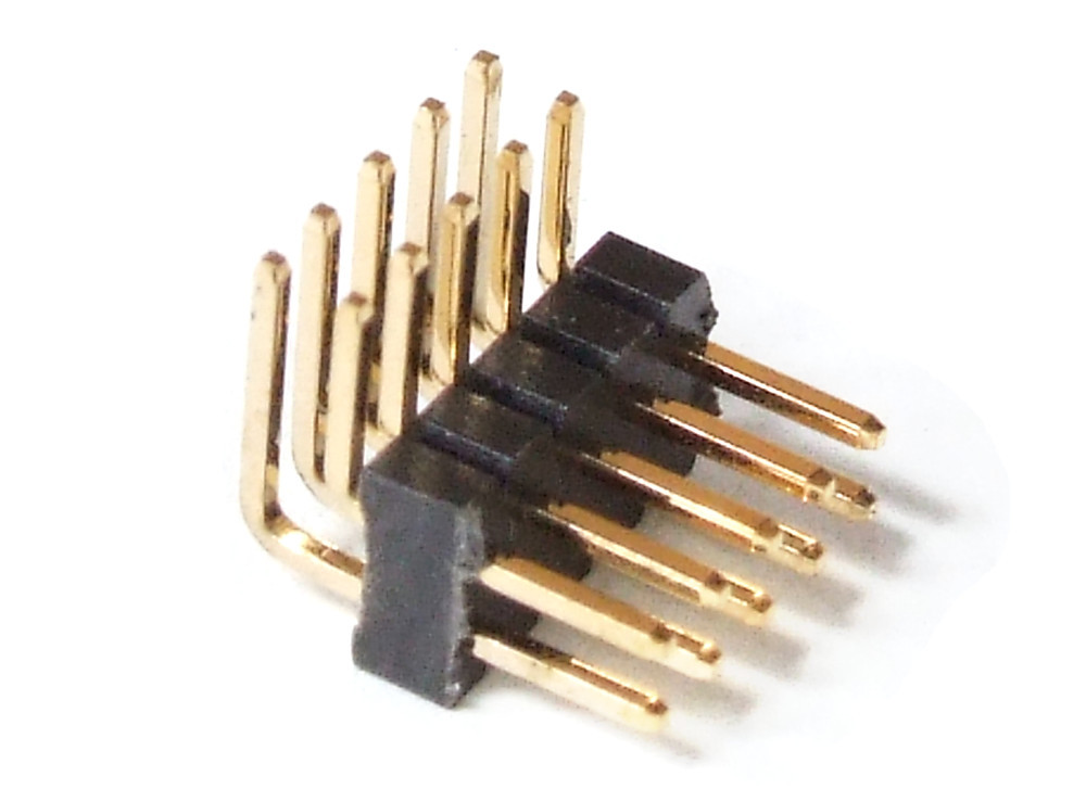 10-Pin 2x5 1.27mm Dual Row Angled Male Header PCB Tht Pen Strip Angled ...