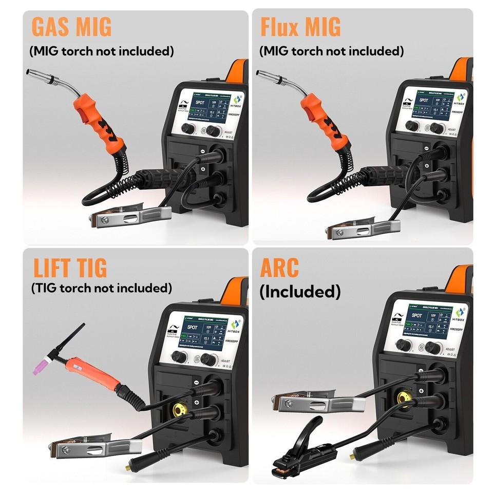 200A MIG Welder,Dual Voltage 110/220V, 7in1 double Pulse MIG Alu ...