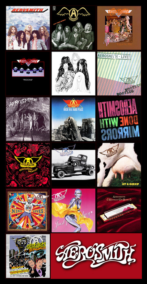 AEROSMITH album cover discography magnet (5" X 3") led zeppelin rolling ...