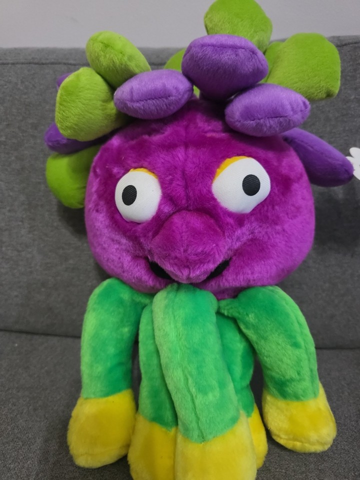 HTF Hi-5 High Five purple green 18” Hand Puppet Plush Stuffed Toy Very ...