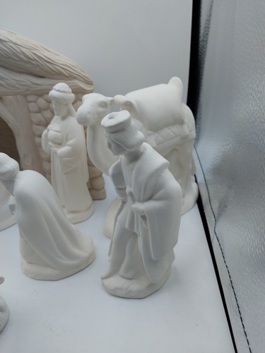 Nativity Set VTG 16 Pc Ceramic Unpainted Unglazed Holland, Macky Molds ...