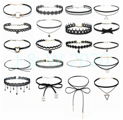 8-15PCS Set Cute Choker Necklace Cosplay Women Girls Jewelry | eBay