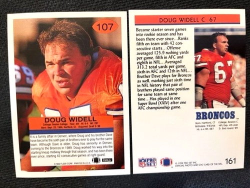 NFL - Doug Widell 1992 Fleer & 1992 Pro Set Football - Broncos | eBay