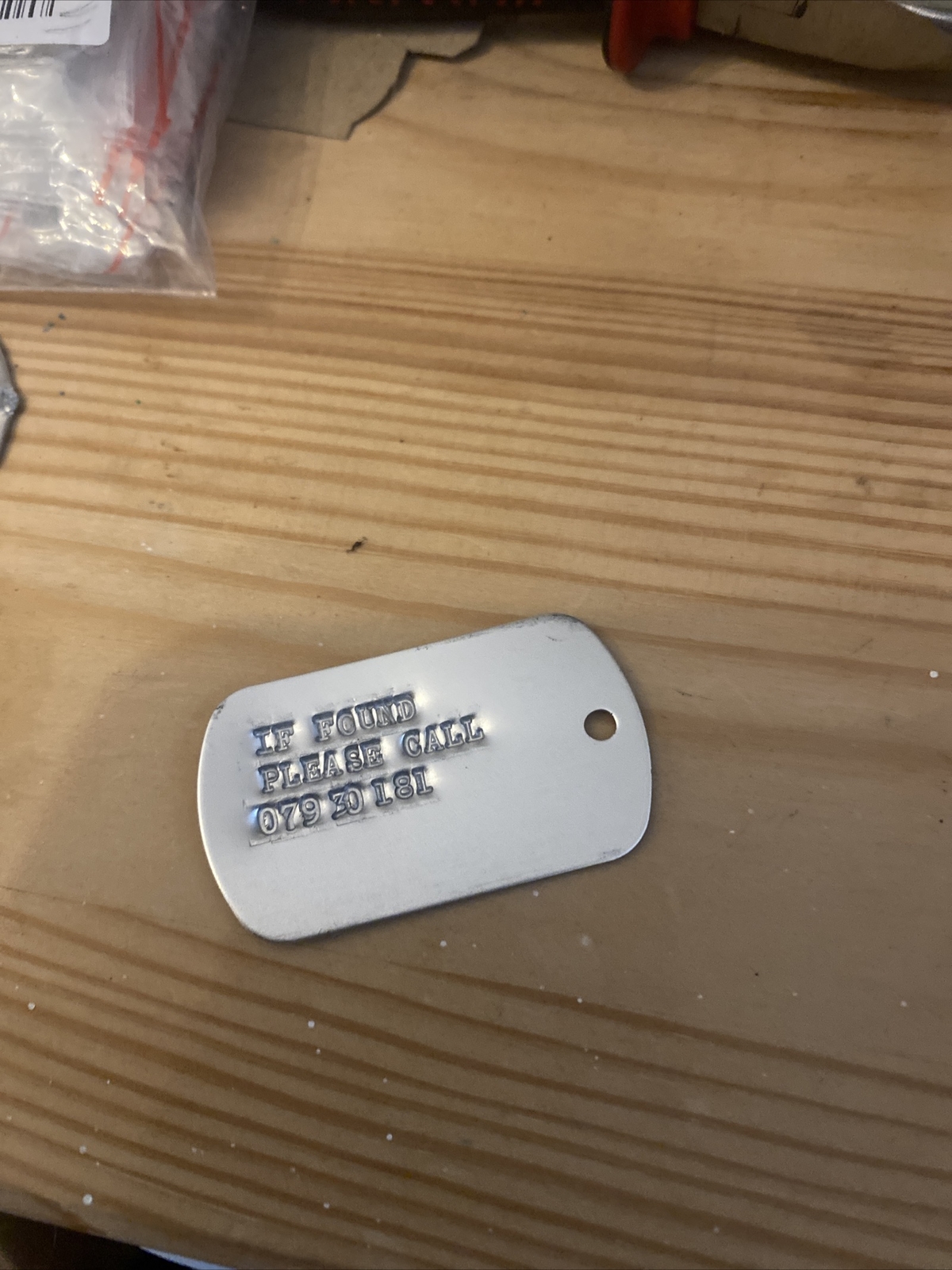 Debossed Dog Tag Personalised ID Tags Name Disc Pet Cat Army Contact ...