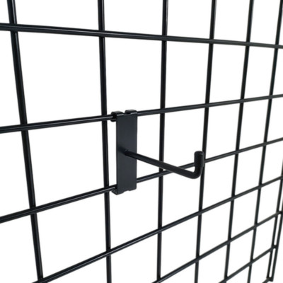 4" Black Grid Mesh Hooks Single Prong Shop Display | eBay UK