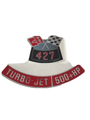 Air Cleaner Decals for Chrome Air Cleaner 427 500+ HP Chevelle Camaro ...