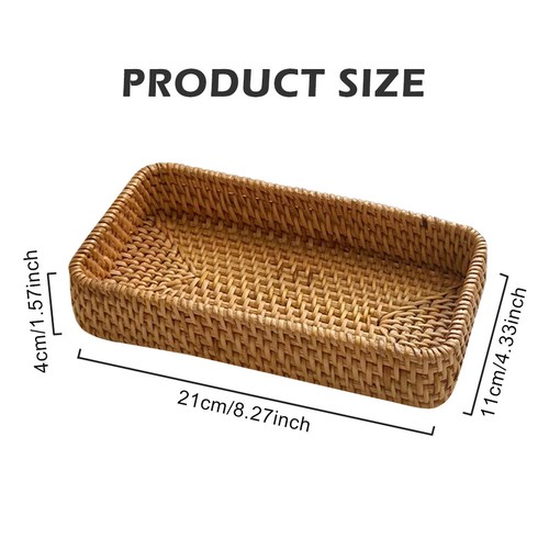 Rectangle Toilet Tank Exquisite Vanity Trays Rattan Reusable Storage ...
