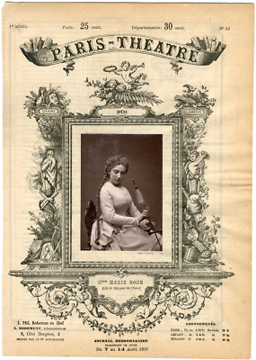 Cliché Carjat, Paris-Théâtre, Marie Rôze née Maria Hippolyte Ponsin ...