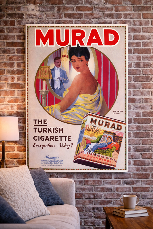 Murad The Turkish Cigarette Vintage Poster 24x36 Art Deco Tobacco Ad ...