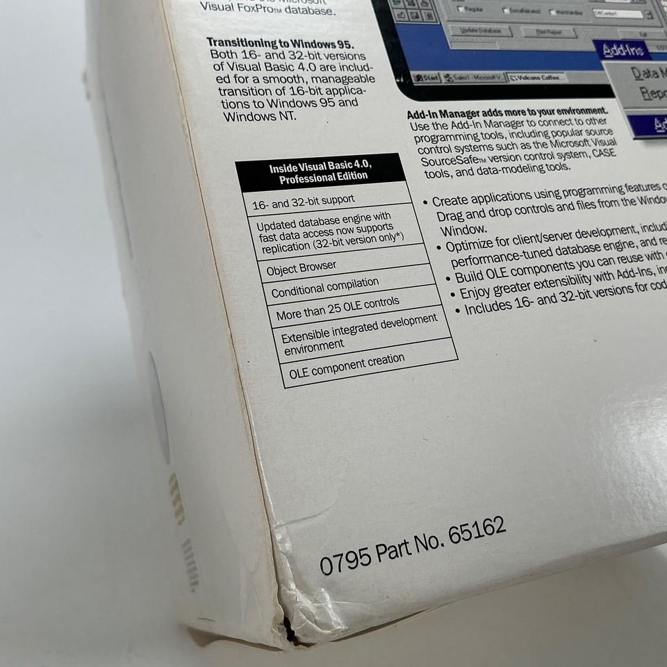 Microsoft Visual Basic Professional Edition Software for Retro Windows ...