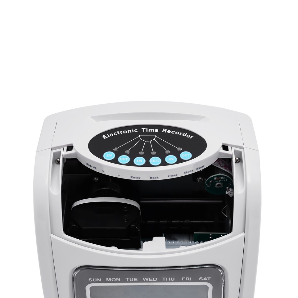 Time Clock Punch Card Employee Attendance Machine LCD Display Check- in ...