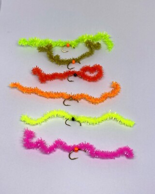 Trout Fly's 3x Chewing Gum Worms, Hot Head Weighted Chewing Gum Worm ...