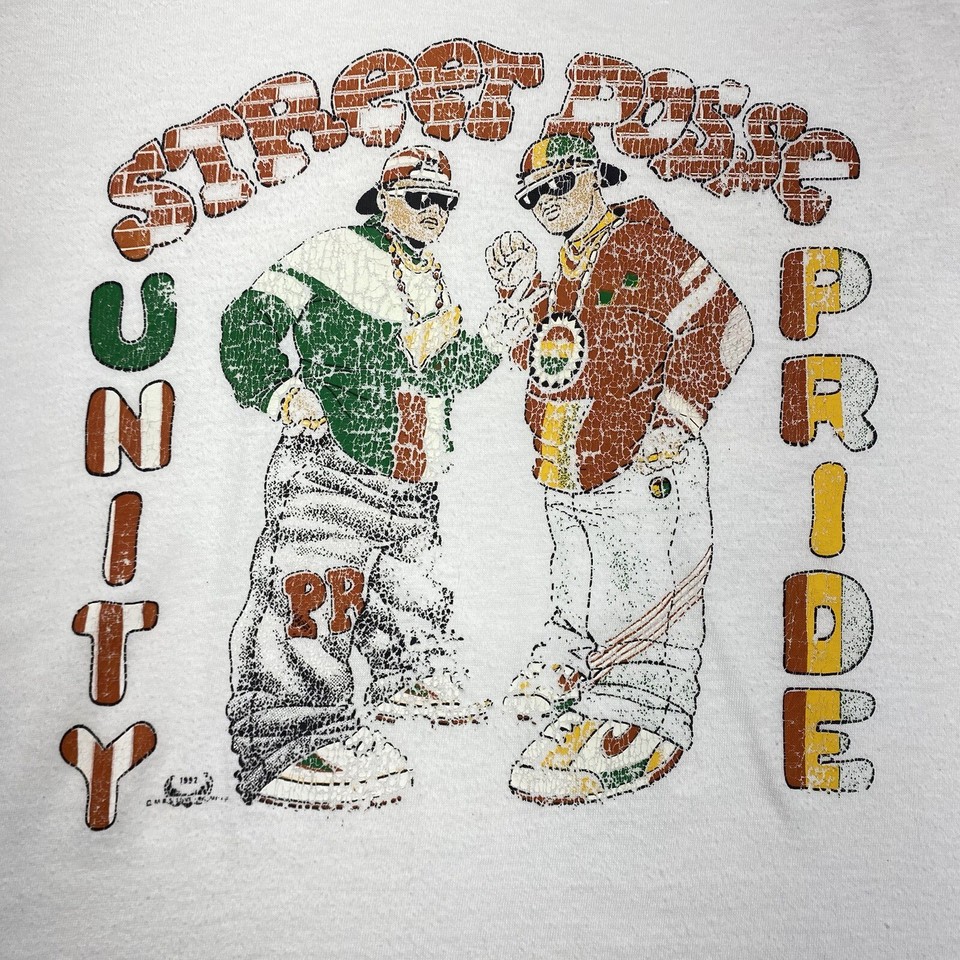 Vtg Street Posse Mens T-Shirt M White Gang Unity Pride Graphic Thug ...