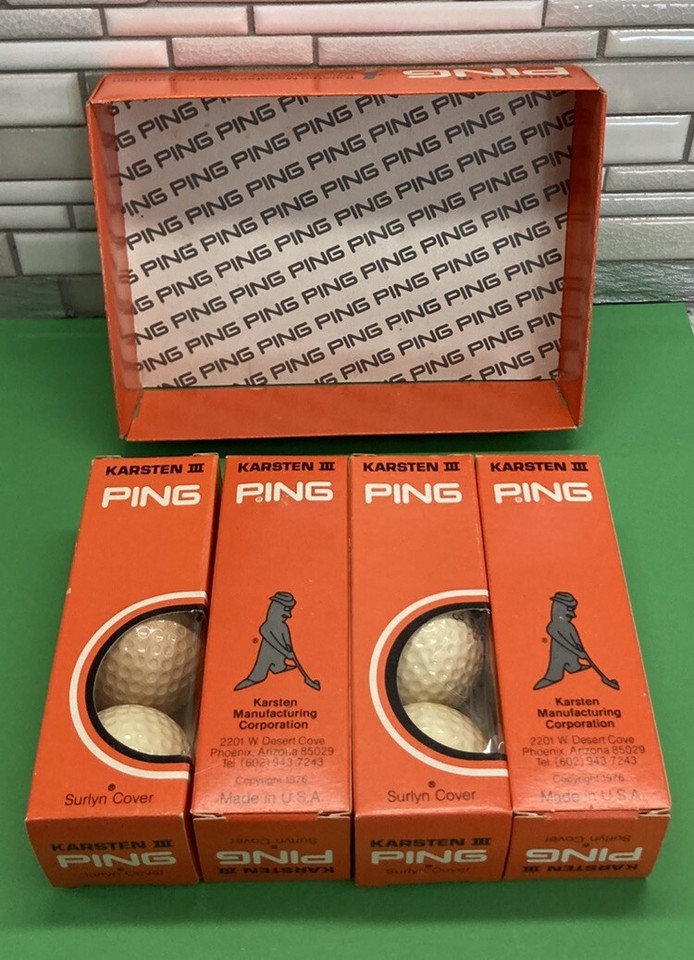 12 Early 1976 Ping Karsten III Roman Numeral Golf Balls Red Numbers 1,2 ...