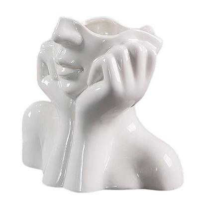 Human Body Shape Ceramic Vase Creative Flower Ware Living Room Flower ...